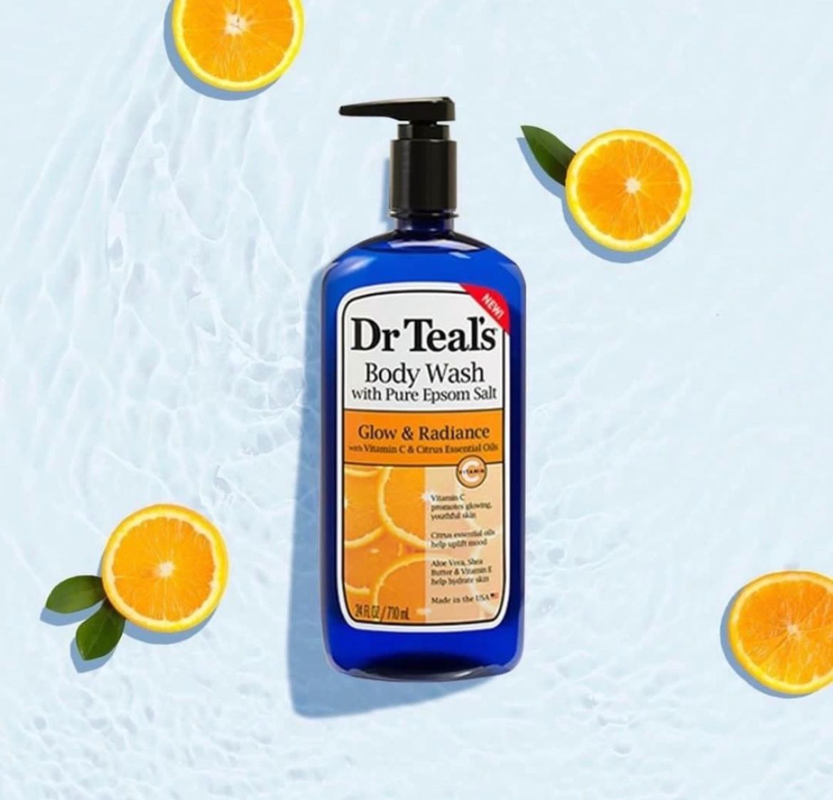 DR TEALS BODY WASH WITH PURE EPSOM SALT GLOW & RADIANCE WITH VIT C ...